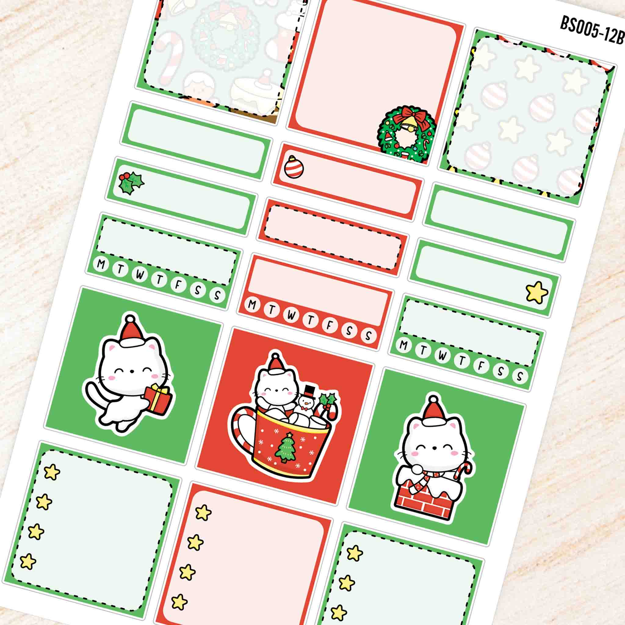 December Christmas A5 Box Stickers Kit | Festive Holiday Theme Functio ...